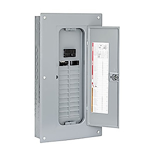 Square D - HOM2448M125PC Homeline 125 Amp 24-Space 48-Circuit Indoor Main Breaker Load Center with Cover (Plug-on Neutral Ready),