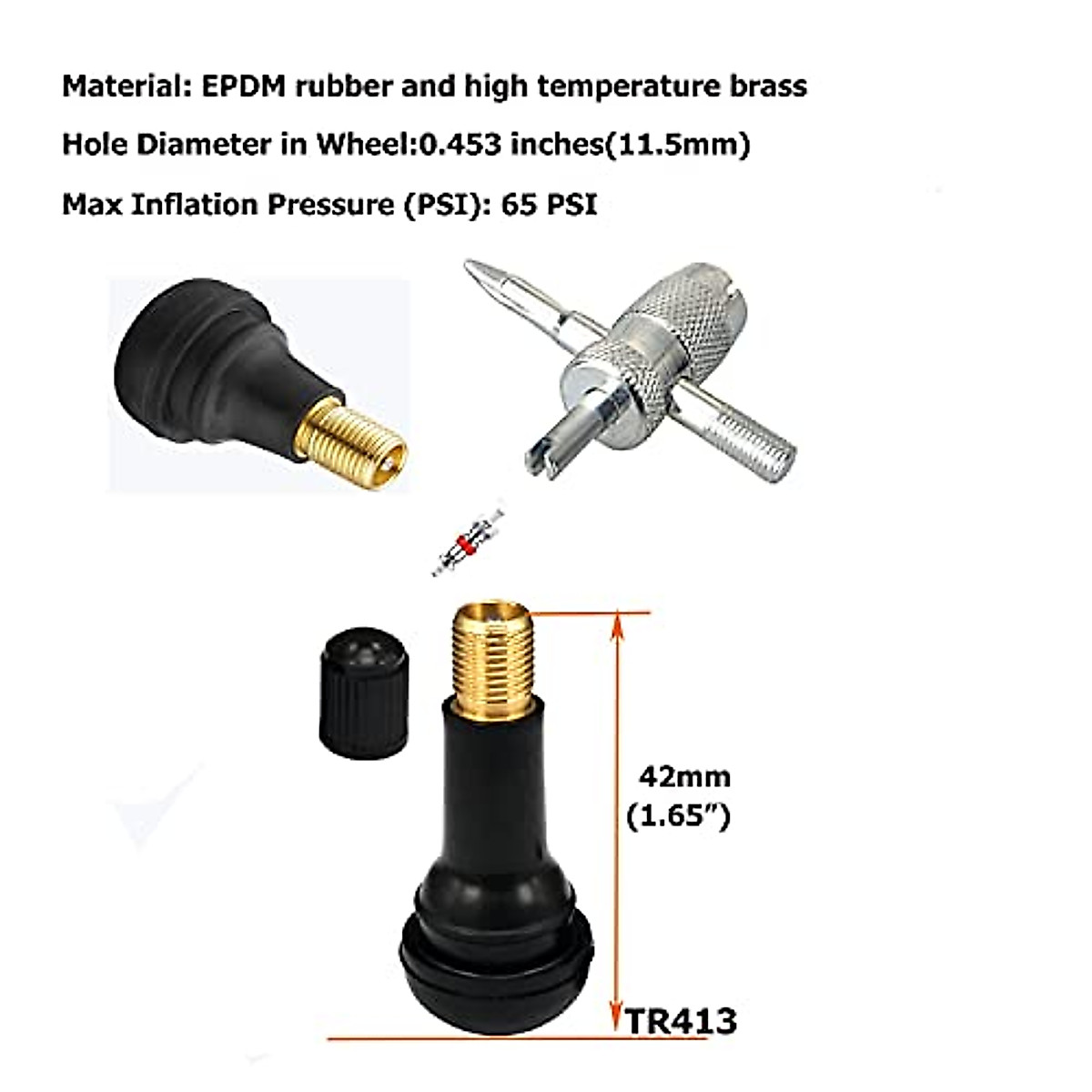 Dr.Roc 1 x 19.5 inch and 2 x 15.5 inch Mount and Demount Tire Irons with 6 x TR413 Valve Stems SetMotorcycle Dirt Bike Lawn Mower ATV UTV Tire Changing Tools with Durable Bag Curved Irons Tire Levers
