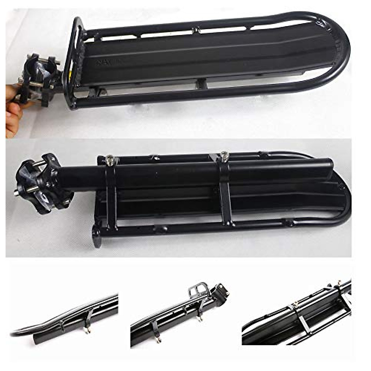 ThreeH Retractable Bike Luggage Cargo Rack Aluminum Alloy Bicycle Pannier Bag Holder Easy to Install BK41