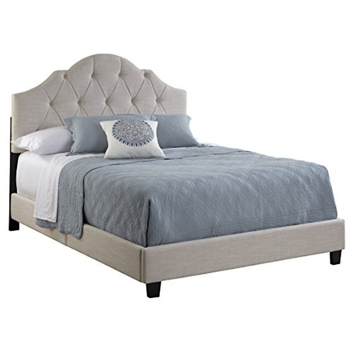 Pulaski Mason All-in-1 Fully Upholstery Tuft Saddle Bed, Queen