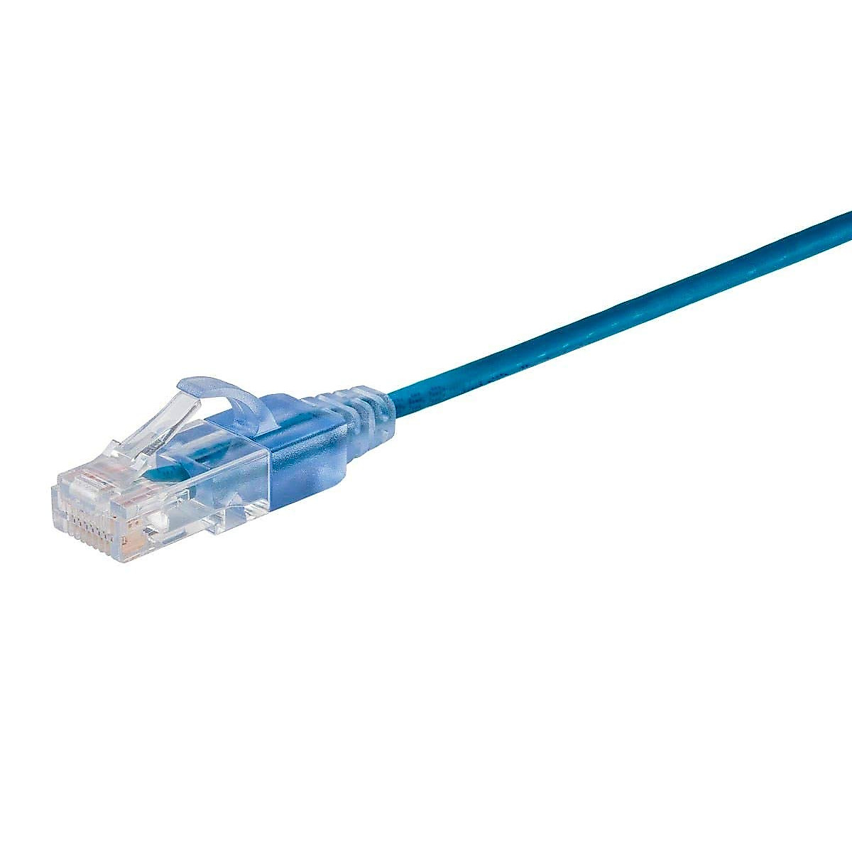 Monoprice - 129425 SlimRun Cat6A Ethernet Patch Cable - Snagless RJ45 UTP Pure Bare Copper Wire 10G 30AWG 2ft Blue 5-Pack