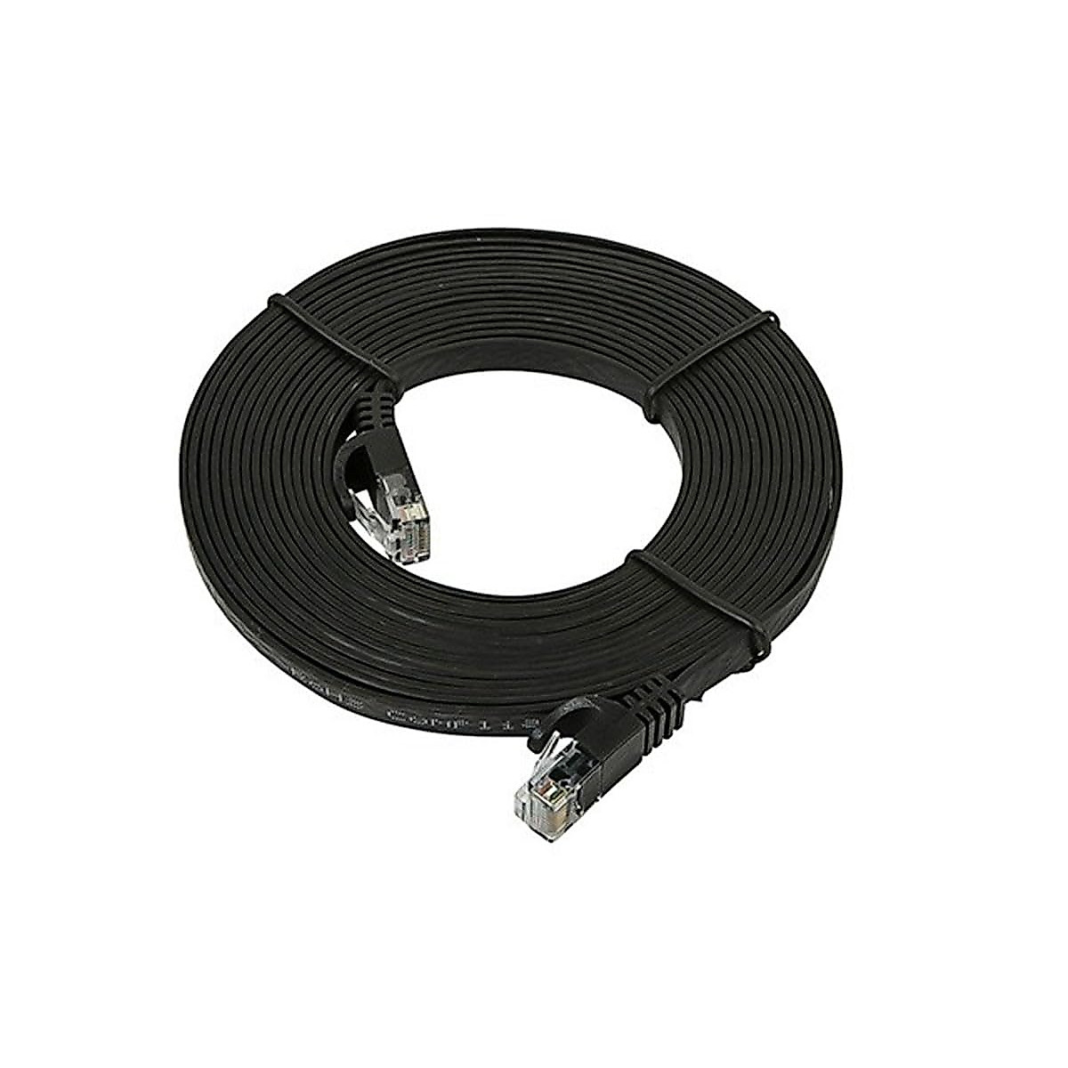 Monoprice - 109551 Cat5e Ethernet Patch Cable - Network Internet Cord - RJ45, Flat,Stranded, 350Mhz, UTP, Pure Bare Copper Wire, 30AWG, 14ft, Black