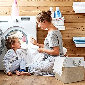 6 Pieces Cube Storage Bins Small Foldable Storage Cube Baskets with Sturdy Carry Handles Multipurpose Storage Cube Baskets Organizer Bin for Home, Office, Nursery (White, Light Brown, 13 x 13 Inch)