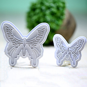 KALAIEN 2pcs Butterfly Sugarcraft Cookie Cutters DIY Embossing Cutter for Cake Decorating