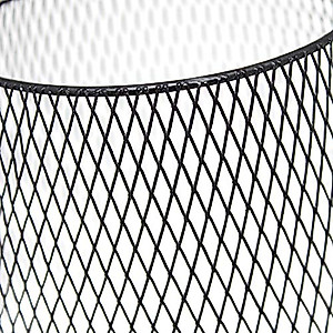 Simple Designs LT1074-BLK Wired Mesh Uplight Table Lamp, Black,5.5 x 5.5 x 9