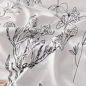 JANZAA Full Size Comforter Sets Bed in a Bag White Comforter Bedding Sets Floral Comforter Sets for All Season with Fitted Sheet Flat Sheet Pillow Cases and Shams 7 Piece