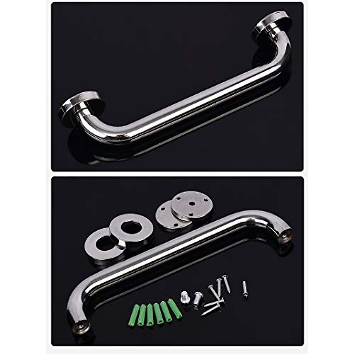 CRODY Bath Wall Attachment Handrails Grab Bar Rails Bathroom Chrome Stainless Steel Antislip Grab Bar, Brushed Nickel Polished Finished Wall Mounted Support Handrail, Shower Towel Rack Safety Railing/