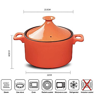 Steamer Bra Braise Pan, Moroccan Tagine Cooking Pot, Handmade Ceramic Casserole, 4L Tagine Ceramic Pot, Healthy Clay Pot For Braising Slow Cooking