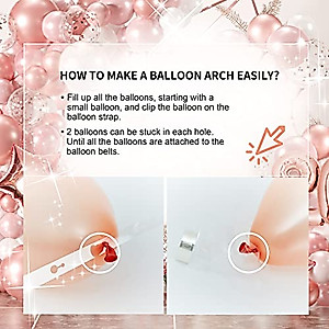 180Pcs Rose Gold Balloon Arch Kit， Rose Gold Balloon Decoration Set for Wedding Baby Shower Birthday Bachelorette Holiday Anniversary Graduation Party Decorations Supplies for Girls and Women