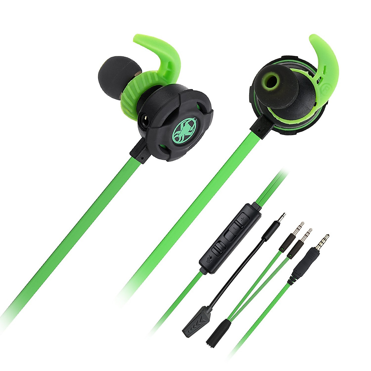 BlueFire Wired Gaming Earphone 3.5 MM E-Sport Earphone Noise Cancelling Stereo Bass Gaming Headphone with Adjustable Mic for PS4, Xbox One, Laptop, Cellphone, PC (Green)
