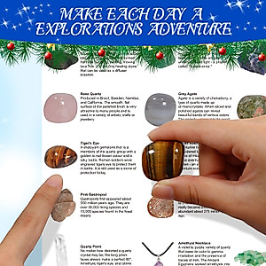 Pukamam Crystal Advent Calendar 2024 Rock Minerals & Fossils Collection 24 Day Christmas Countdown Calendars for Kids Adult