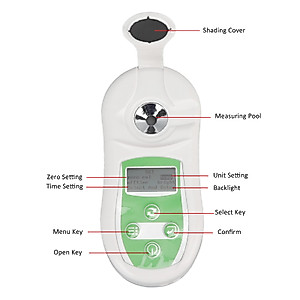 Jeanoko 0鈥?2锛?Brix Meter Refractometer Portable Handheld Brix Reader Tester with ATC Tester High Accuracy Sugar Meter for Fruit Beverage Sugar Content Measuring