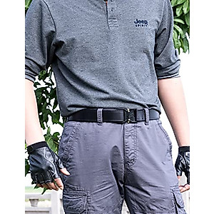 WOLFANT Leather Tactical Belt,100% Italian Solid Full Grain Leather Military Hiking Work Gun Belt with Quick Release Buckle…