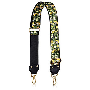 Allzedream Adjustable Guitar Style Purse Strap Replacement Crossbody Bags Jacquard Weave Embroidered (Autumn)