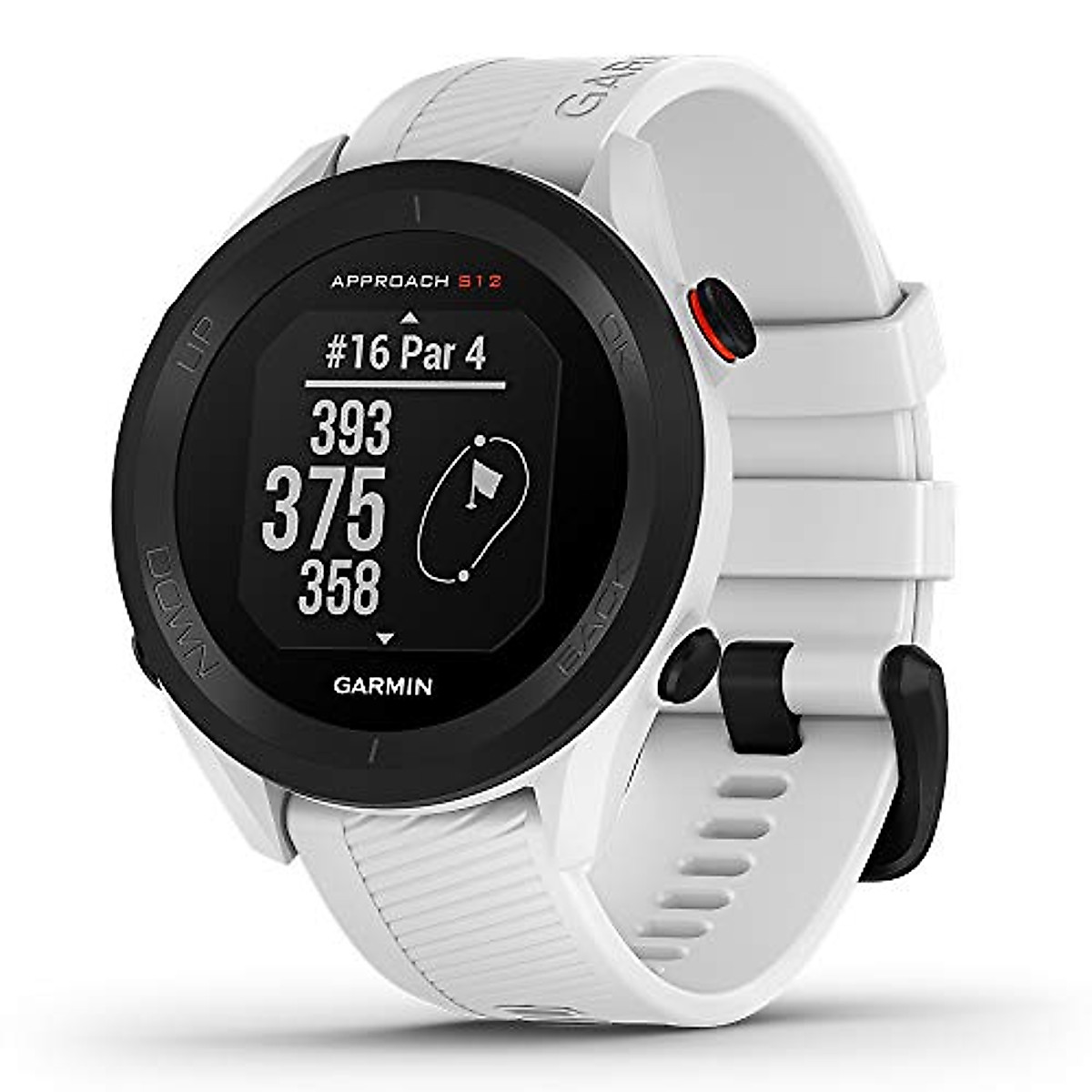 Garmin Approach S12 (White) GPS Golf Watch | Golfer's Bundle with Portable Charger | F/M/B Yardages, 42k+ Preloaded Courses, CourseView Maps, & Live Scoring