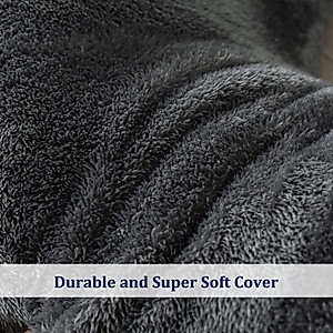 WhatsBedding Pregnancy Pillows for Sleeping,Memory Foam Filling U Shaped Pregnancy Pillows Full Body Pillow for Pregnancy with Velvet Cover (55 inches, Dark Grey)