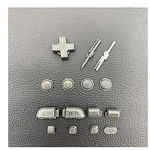 15 PCS Replacement L R ZR ZL Buttons ABXY Buttons Home Button Start Button Power Select Button D Pad Set for New 3DS XL New 3DS LL Console Grey