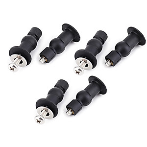 VALLVATER 6 Pack Toilet Seat Hinges Screws Top Mount Nuts Screws Toilet Seat Fixings Expanding Rubber Toilet Seat Bolts Kit Compatible Black