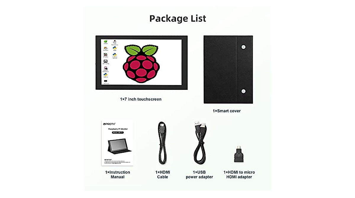 APROTII 7" Portable Touchscreen Monitor for Raspberry Pi