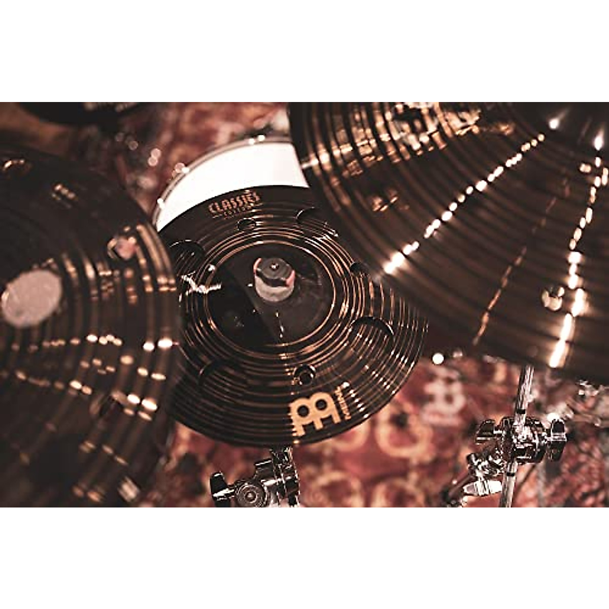 Meinl Cymbals Classics Custom Dark 12" Trash Stack Cymbal for Drum Set, Pair — Made in Germany — B12 Bronze, 2-Year Warranty (CC-12DASTK)