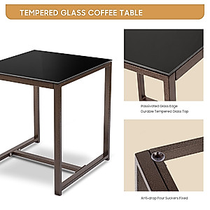 YIYAN Patio Furniture Set 3 Pieces Outdoor Rattan Chair Wicker Sofa Garden Conversation Bistro Sets with Coffee Table,Comfortable Washable Cushions (White)