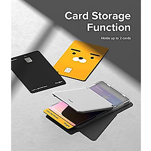 Ringke Magnetic Stand Slot Card Holder [Phone Wallet + Stand] ID & Credit Card Holder for Phone Case, Magnetic Card Wallet Compatible with Magsafe, iPhone 13, 12, Pro Max Mini - Clear & Light Gray