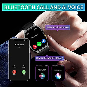 Smart Watch(Answer/Make Call), 2.01" Smartwatch for Men Women, IP67 Waterproof, 100+ Sport Modes Fitness Tracker, Heart Rate Sleep Monitor, AI Voice, Smart Watches for Android iOS Phones