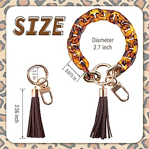 GIEMSON Acrylic Bangle Key Ring Wristlet Keychain Chunky Chain Link Key Ring Bracelets for Women Boho Car Keychain Holder