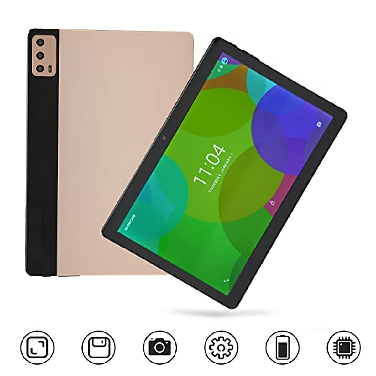 DAKR 10in Tablet, Tablet PC Resolution 1080x1960 4GB RAM 256GB ROM for Home (US Plug)