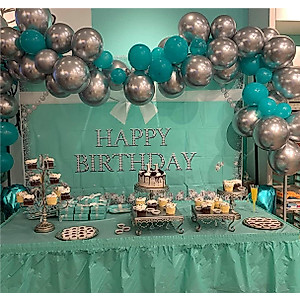 Tiffany Breakfast Blue Bow-Knot Backdrop Turquoise Diamonds Sweet 16 Birthday Party Background Baby Shower Bridal Shower Wedding Party Cake Table Decorations 7x5FT