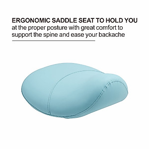 Grace&Grace Professional Saddle Stool Series Hydraulic Swivel Comfortable Ergonomic with Heavy Duty Metal Base for Clinic Dentist Spa Massage Salons Studio (Green)