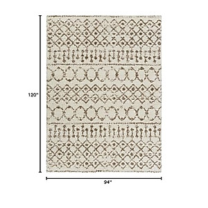 Livabliss Anita Bohemian Shag Area Rug,7'10" x 10',Beige