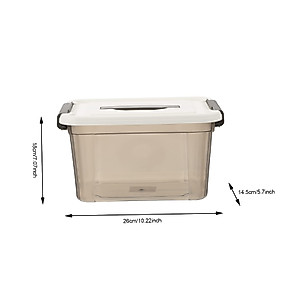 Zerodeko 2pcs Transparent Storage Box Clear Hamper Bin Clear Storage Bins Clothes Storage Organizer Storage Containers with Lids Plastic Book Storage Office Household Storage Basket Pp