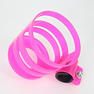 Water Cup Holder Drink Holder Rack for Strollers Wheelchairs Rollators Walkers Bicycles for Bottles (Pink)