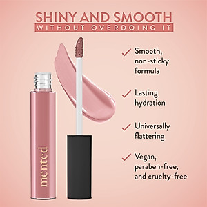Mented Cosmetics Lip Gloss for Women Tinted Lip Balm Stain, Long Lasting Buildable Moisturizing Lipgloss Lipstick Topper, Made in USA, Cruelty Free Vegan Makeup, Pink About Me