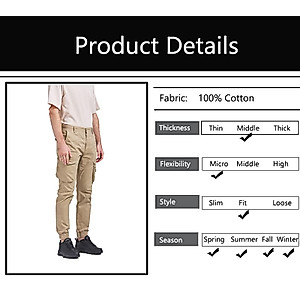 Men's Cargo Joggers Work Camo Chino Utility Combat Pants Trousers with Multi Pockets for Fall and Winter 38