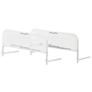 Dream On Me Lightweight Mesh Security Adjustable Bed Rail Double Pack with Breathable Mesh Fabric in White, 2 Count (Pack of 1)