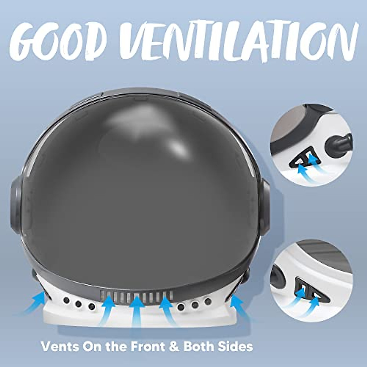 Spooktacular Creations Astronaut Helmet with Movable Visor and Vents Design, Pretend Play Toy Set, School Classroom Dress Up, Role Play Accessory, Halloween and Christmas Gift Stocking, Party Favor Supplies, Unisize 10.5×9.5×8.5IN