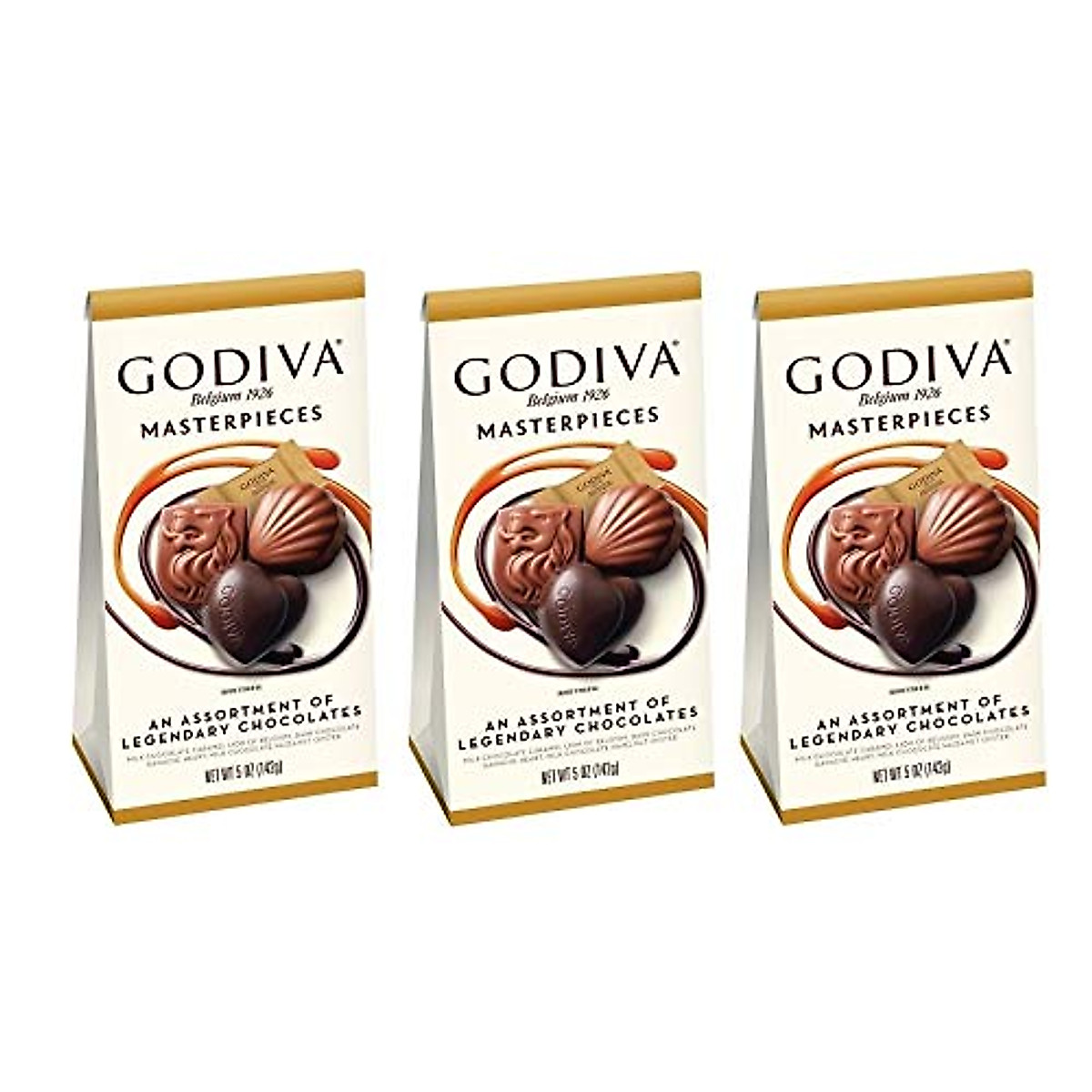 Godiva Masterpieces, An Assortment of Legendary Chocolates, 5oz (3 Pack)