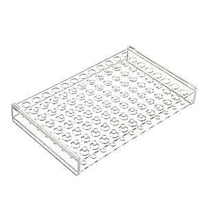 Aicosineg 96Holes Centrifuge Tube Holder 0.43in Acrylic Test Tube Rack Holder Plastic Tube Rack Rectangular Plastic Stand Bracket Rack Test Tube Rack for Labortory Holder Party Favors Decoration Clear