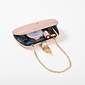 GEGELE Evening Bag with Detachable Chain, Clutch Purse for Women, Sparkling Party Handbag for Wedding, Prom, Banquet