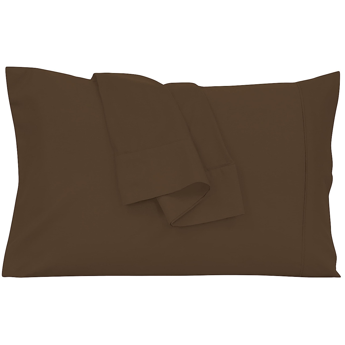 Royale Linens Queen Pillowcase Set of 2 - Bed Pillow Cover - 20x30 - Chocolate Pillowcases - 1800 Brushed Microfiber, Wrinkle & Fade Resistant - Soft & Cozy- Queen Size Pillow Case (Queen, Chocolate)