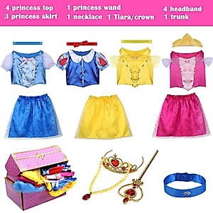 G.C Princess Dress up Trunk for Girls Princess Costume Dress Jewelry Pretend Cosplay Role Play Set Gift Toy Party Favors Dress up Clothes Accessories for Little Girl Toddler Ages 3-6 Years