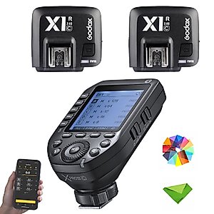 Godox XProII XProII-C XProIIC Trigger w/2×Godox X1R-C Receiver for Canon, Godox Flash Wireless Transmitter TTL 2.4G HSS 1/8000S Bluetooth Connection, Large Screen Trigger for Canon EOS Cameras