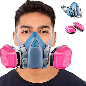 Respirator Mask with 60921 Filters, Respirator Mask for Chemicals, Gas Mask Widely Used in Paint, Dust, Chemical, Resin Epoxy, Woodworking, Organic Vapor Gas, Machine Polishing (Without Goggle)
