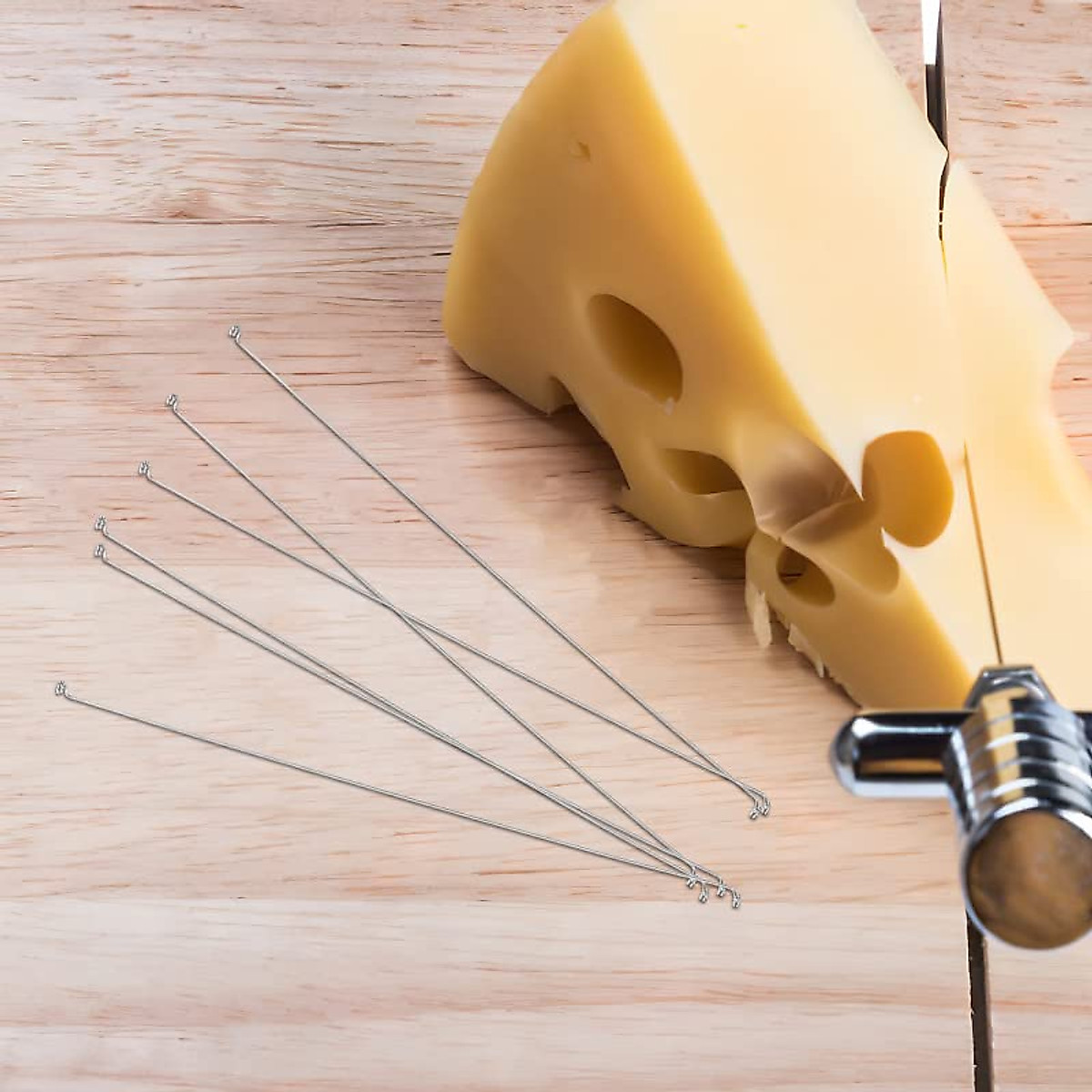 TorSor 10 Pack Cheese Slicer Wire Replacement Cheese Cutter Wires Repair Stainless Steel 14cm 5.5 Inch Knife Blade Refill for Block Cheese Slicers Board Cutting Pie Ham Home Restaurant Kitchen
