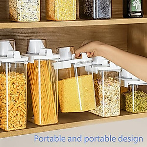 Food Storage Container, Kitchen Storage Box, Plastic Sealed Kitchen Storage Container, Transparent Food Storage Box, Kitchen Grain Container, with Measuring Cup (0.6Gal,1 Pcs)