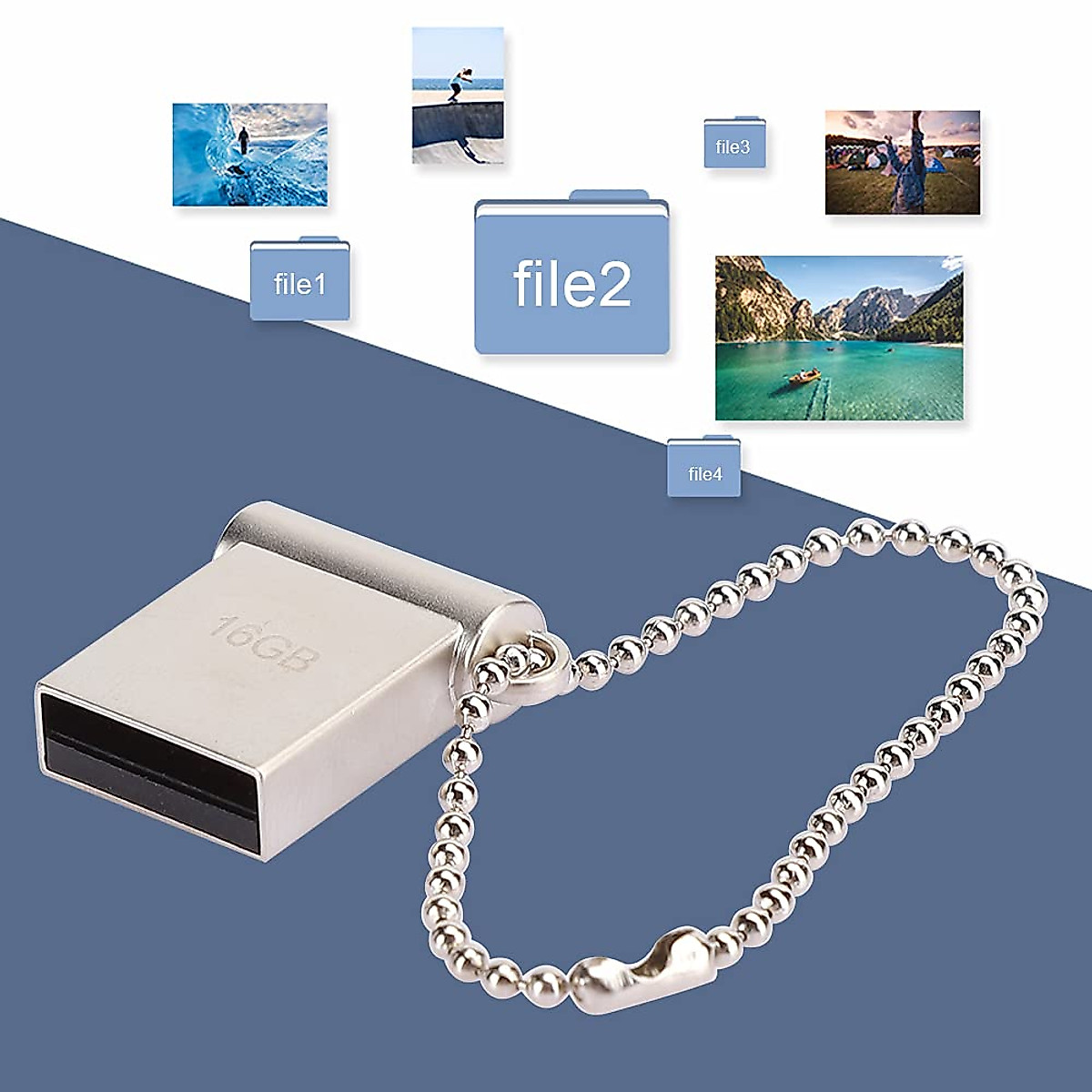 Heayzoki USB Flash Drive, Pendrive U Disk USB Drive PC Laptop Accessory Zinc Alloy Portable, Drives U Disk Transfer Small Files, for 7/8/10 / Windows Vista/Windows 2000 / OS X/Linux(16G)