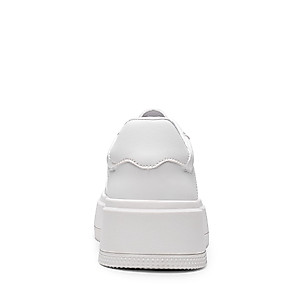 DREAM PAIRS Women Fashion Sneakers Platform Chunky Tennis Walking Lace-Up Comfortable Walking Shoes,SDFN2375W White Size 7.5