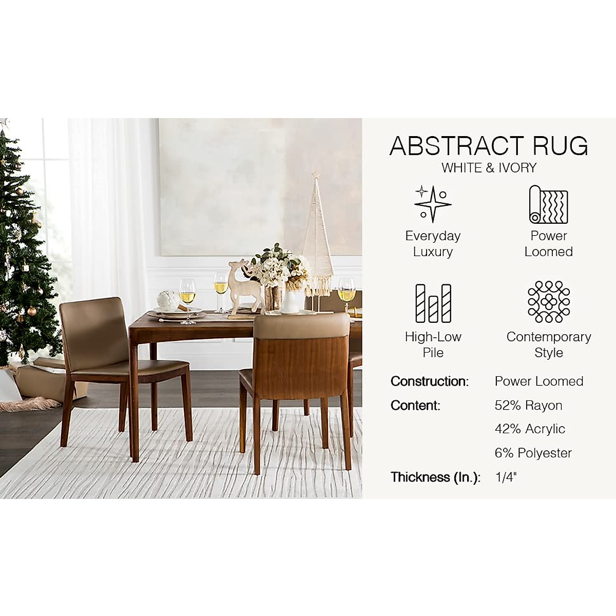 Jaipur Living Soft 8x8 Square Area Rug, Abstract, White/Ivory